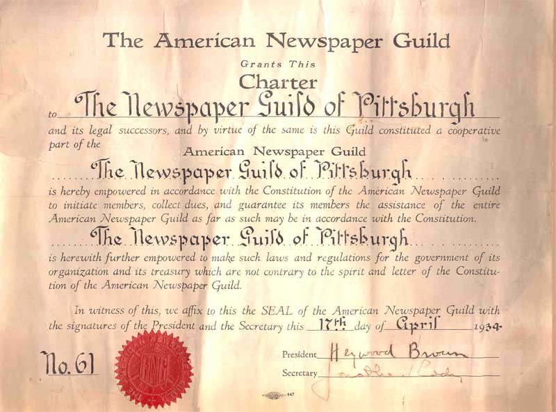 Welcome to your guild. – Newspaper Guild of Pittsburgh